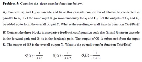 Solved Problem 5 Consider The Three Transfer Functions Chegg Com