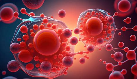 3d рендеринг клеток человека или эмбриональных стволовых клеток красные раковые клетки красный