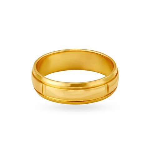 Lustrous Ridged Gold Ring For Men Tanishq Online Store Gold Rate