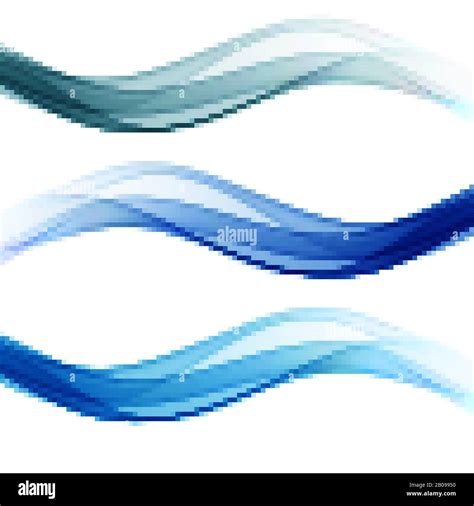 Set Of Blue Abstract Wave Design Element Vector Wave Stock Vector Image And Art Alamy