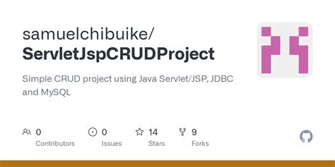 Github Samuelchibuikeservletjspcrudproject Simple Crud Project Using Java Servletjsp Jdbc