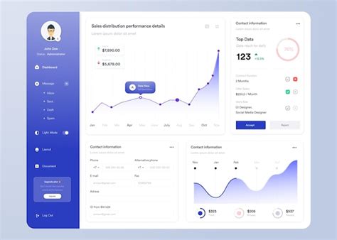 Premium Vector Vector Infographic Dashboard Ui Ux Design With Graphs
