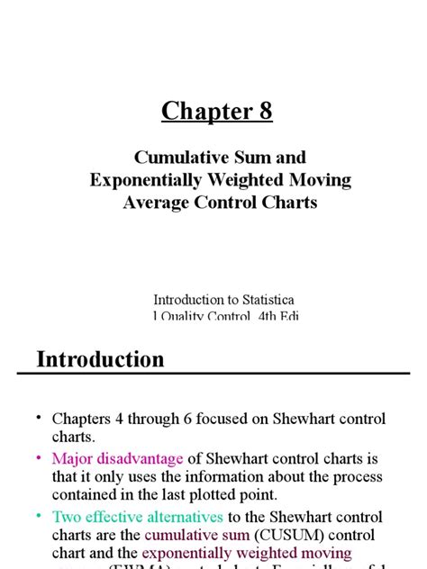 Cusum Chart Descriptive Statistics Statistics