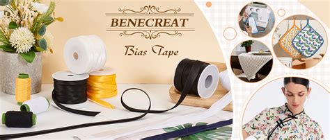 Benecreat 10m Single Fold Bias Tape 20mm Wide White Bias Binding Tape