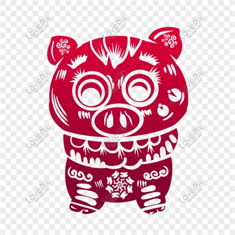 2019 년 새 해 손으로 그린 만화 종이 돼지 잘라 내기 Png 일러스트 무료 다운로드 Lovepik