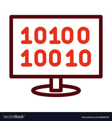 Binary Code Thick Line Two Color Icons Royalty Free Vector