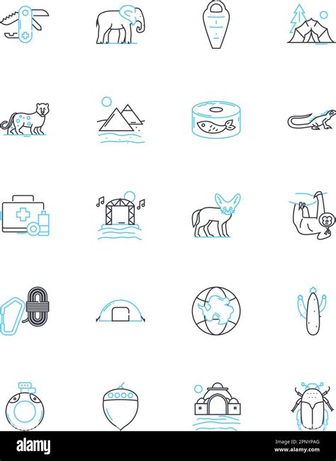 Environment Linear Icons Set Sustainability Conservation Pollution Renewable Ecosystem