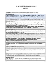 PSY Hypothesis Testing Docx HOMEWORK HYPOTHESIS TESTING POINTS Directions Read Each