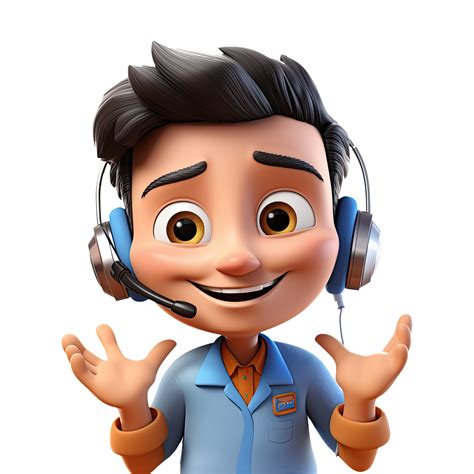 Ai Generated 3d Cute Cartoon Call Center Character 35373201 Png