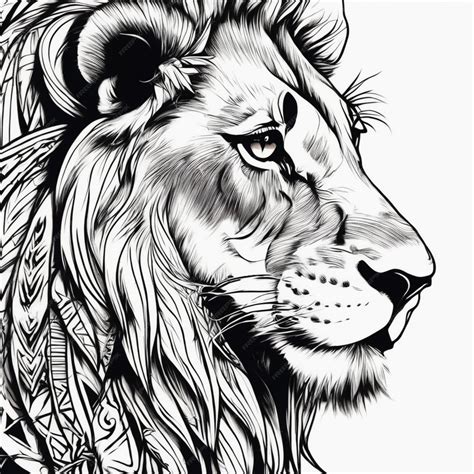Premium Ai Image Tribal Lion Tattoo