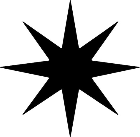 черно белая звезда с белой звездой на ней Премиум векторы