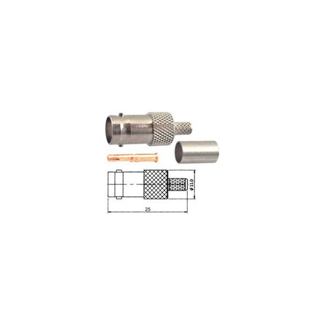 BNC Socket Crimp Inline Mm