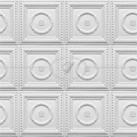 White Interior Ceiling Tiles Panel Texture Seamless 03002