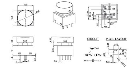 Buy China Wholesale Honyone Led Pushbutton Switch 15mm Square Momentary Dpdtspdt 5a