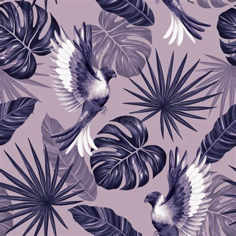 Tropical Leaf Seamless Pattern Colorful Vivid Print With Beautiful