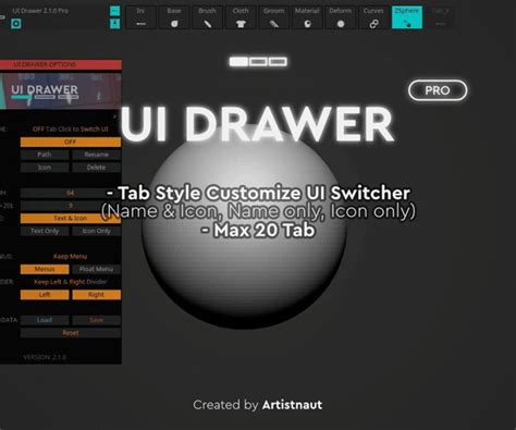 Artstation Ui Drawer Zbrush Plugin Resources