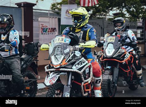 Pahang Malaysia Sept 24 2022 Motorcyclists At The Starting Point In Rimba Raid Event Stock