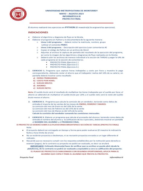 Proyecto1 Final Informática Iii Python Mayo Agosto 23 Pdf