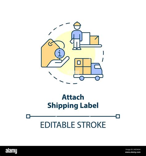 Attach Shipping Label Concept Icon Stock Vector Image Art Alamy