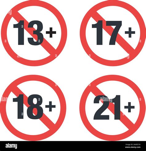A Set Of Age Restriction Vector Illustration Stock Vector Image Art Alamy