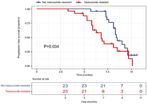 Kaplan Meier Curve Showing The Progression Free Survival Of Patients