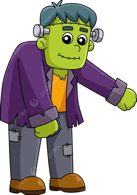 Frankenstein Halloween Dibujos Animados Color Clipart Niño Caricatura