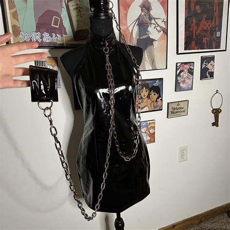 Dollskill Widow Pvc Body Con Dress With Chains And Depop