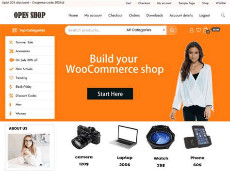 open woocommerce wordpress theme