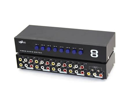 8 Way Av Switch Rca Switcher 8 In 1 Out Composite Video L R Audio Selector Box