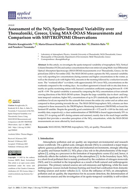 Pdf Assessment Of The No2 Spatio Temporal Variability Over