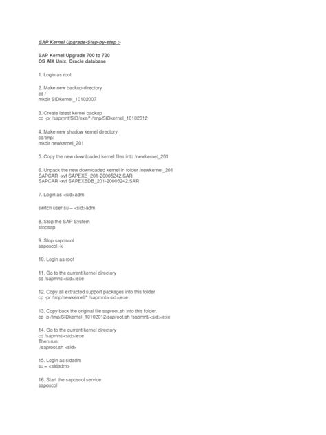 sap kernel upgrade pdf directory computing computer file