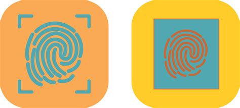 Fingerprint Lock Icon Vector Art At Vecteezy