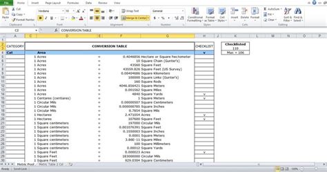 Metric Conversion Table Excel Template Excel Templates Metric Conversion Chart Metric