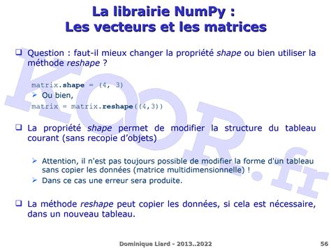 Calcul Scientifique Avec Python La Librairie Numpy Les Vecteurs Et Les Matrices