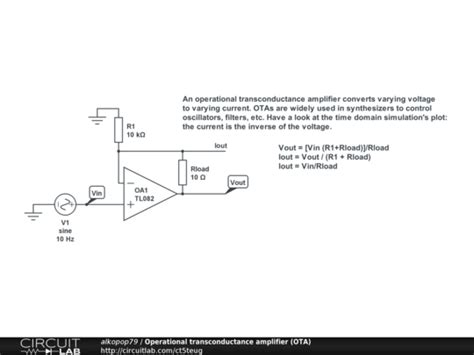 Operational Transconductance Amplifier Ota Circuitlab