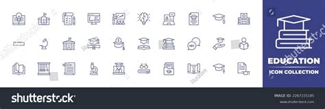 Education Line Icon Collection Editable Stroke Stock Vector Royalty Free 2267155185 Shutterstock