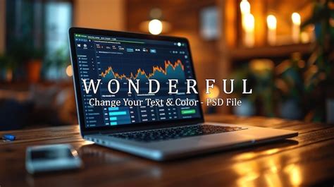 Laptop With A Stock Market Chart On The Screen Premium Ai Generated Psd