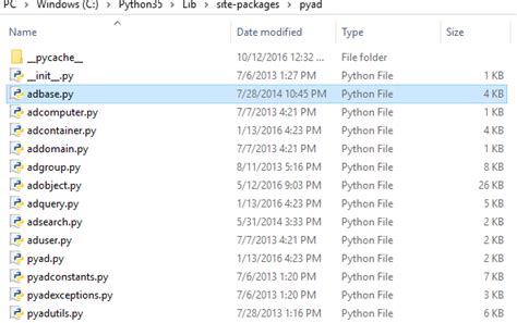 Python Pyad Installs Fine But Says It Can T Find Adbase Stack