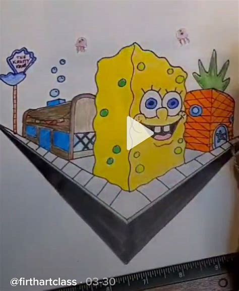 Spongebob Two Point Perspective Painting Drawing Painting Drawings