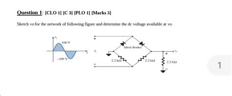 Solved Sketch Vo For The Network Of Following Figure And Chegg
