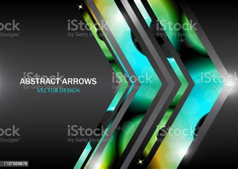 하이라이트와 어두운 배경에 창조적 인 기하학적 밝은 멀티 컬러 화살표 디자인을 위한 삼각형 화살표 모서리 겹침 벡터 배경 레이어
