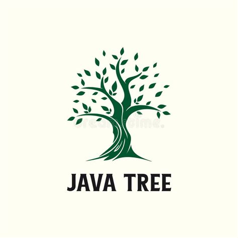 Oak Or Java Mythic Tree In Vector Logo Stock Vector Illustration Of