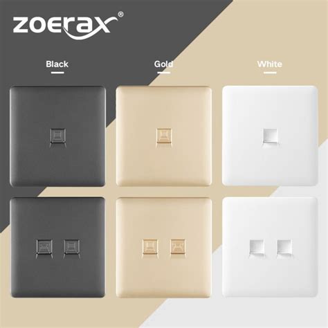 Zoerax Ethernet Faceplate Single 1 Port Double 2 Way Rj45 Socket Wall Plate For Ethernet Cable