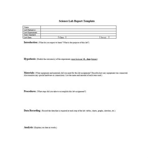 Science Lab Report Template 8 PROFESSIONAL TEMPLATES Lab Report Template Report Template