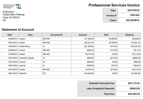 Netsuite Invoice Template