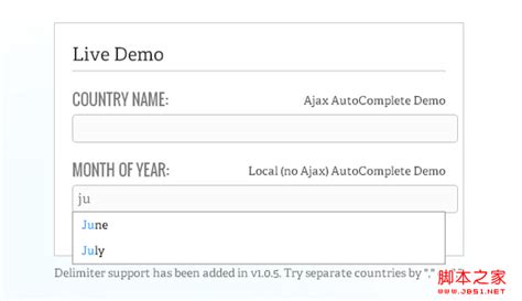Jquery的ajax的自动完成功能控件简要说明jquery脚本之家