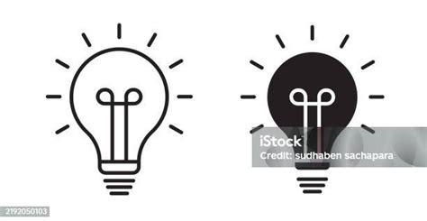 전구 아이콘은 라이너와 솔리드 스타일로 설정되어 있습니다 0명에 대한 스톡 벡터 아트 및 기타 이미지 0명 개체 그룹 검은색 Istock
