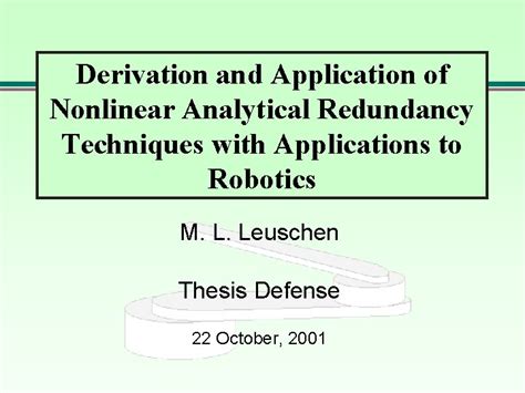 Derivation And Application Of Nonlinear Analytical Redundancy Techniques