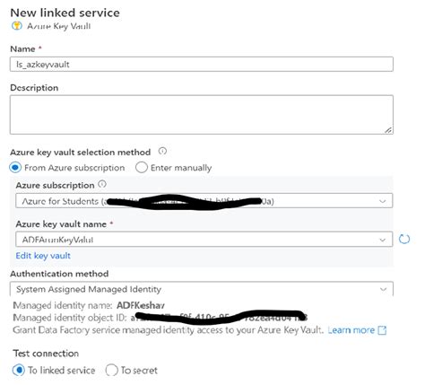 Unable To Create Blob Storage Linked Service Using Account Key