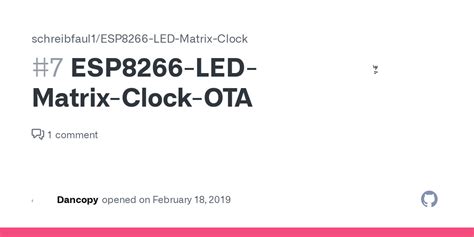 esp8266 led matrix clock ota · issue 7 · schreibfaul1 esp8266 led matrix clock · github